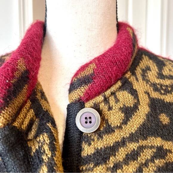 geiger | Sweaters | Vintage Geiger Wool Blend Paisley Mandarin Collar ...